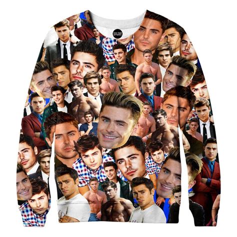 Zac Efron Collage Sweatshirt Rave Outfits Zac Efron Zac