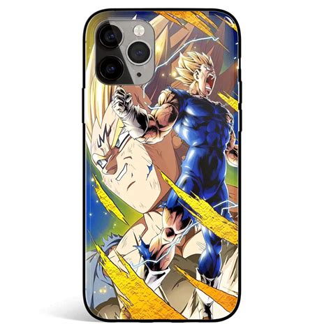 Dragon Ball Vegeta In Blue Suit Tempered Glass Soft Silicone Iphone Ca
