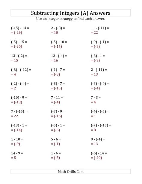 Adding And Subtracting Integers Worksheet With Answer Key Worksheets Subtraction Worksheets