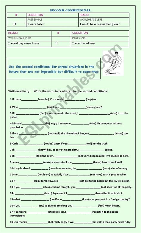 Second Conditional Esl Worksheet By Sadie Mbv