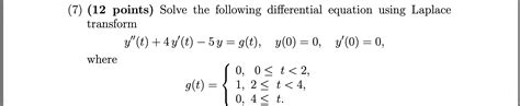 solved 7 12 ﻿points ﻿solve the following differential