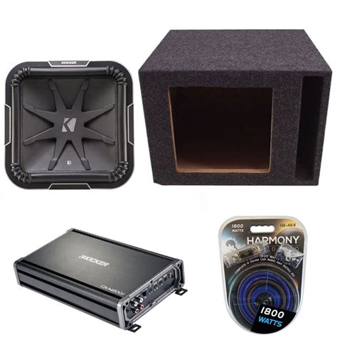Kicker 41l7154 15 Solo Baric L7 Subwoofer 2400w 4 Ohm Vented Sub Box With Cxa1200 1 Amplifier