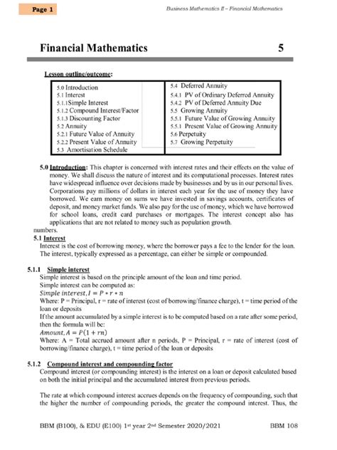 Financial Mathematics Pdf