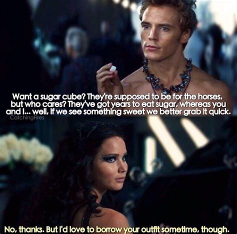 Finnick With The Sugar Cube In Catching Fire Hunger Games Humor