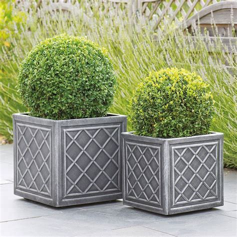 Lead Effect Square Planter 32cm British Garden Centres