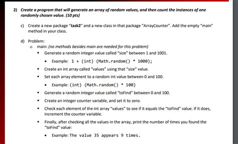 Solved 2 Create A Program That Will Generate An Array Of