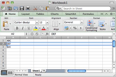 MS Excel For Mac Hide A Row