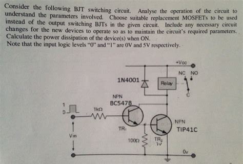 Solved Consider The Following BJT Switching Circuit Analyze Chegg Com