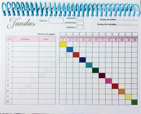 Libreta Registro Y Control De Tandas