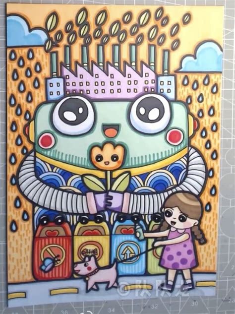 垃圾分类儿童画 堆糖，美图壁纸兴趣社区