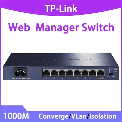Tp Link Sg2008 8 Port Gigabit Managed Vlan Switch 8x1000mbps Ethernet Hub Convergence Network Switch