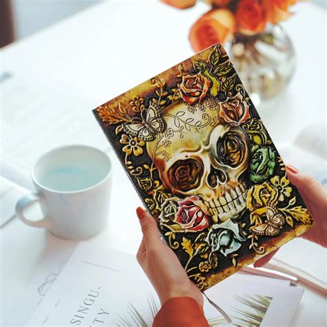 3d Skull Dnd Vintage Leather Journal Writing Mind Lines