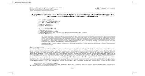 Applications Of Fiber Optic Grating Technology To Multiparameter