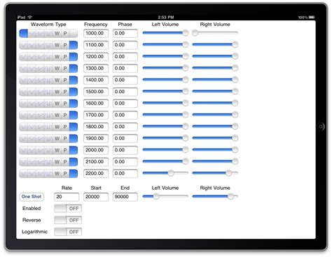 IPad Audio Function And Sweep Generator