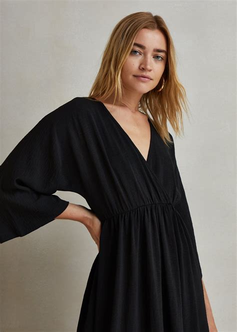 Black Kimono Sleeve Dress