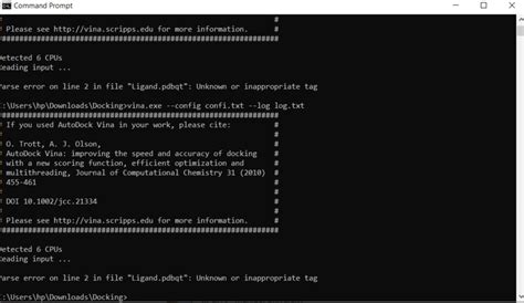 Hello All How Should I Run The Autodock Vina On The Window10 64 Bit Researchgate