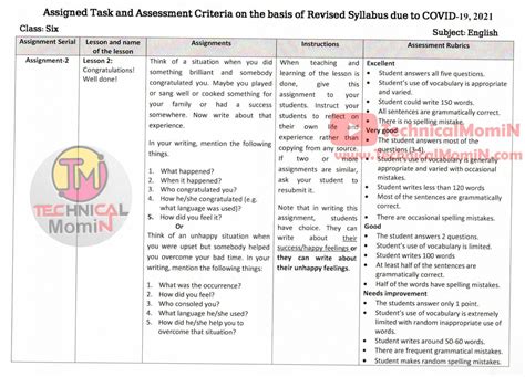 6th Week Class 6 Assignment English Answer Class 6 Assignment 2021
