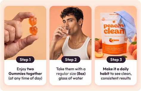 Juicy Peach Flavor Peachy Clean Preprobiotic Fiber Gummies Peachy Men