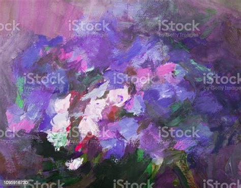 패션 일러스트 레이 션 현대 미술 캔버스 꽃 여름 추상 수평 정 Phloxes 피 내 원래 유화 작업 고전 양식에 대한 스톡 벡터 아트 및 기타 이미지 Istock