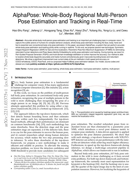 Pdf Alphapose Whole Body Regional Multi Person Pose Estimation And