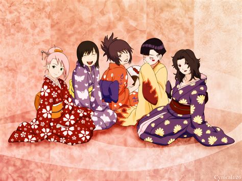 Haruno Sakura Hyuuga Hinata Japanese Clothes Kimono Mitarashi Anko