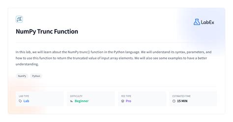 Numpy Trunc Function Labex