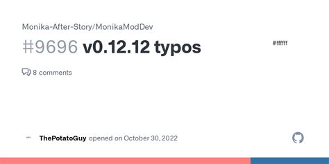 V01212 Typos · Issue 9696 · Monika After Storymonikamoddev · Github