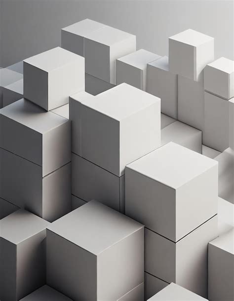 Premium Photo Random Shifted White Cube Boxes Block Background