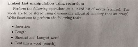 Solved Perform The Following Operations On A Linked List Of
