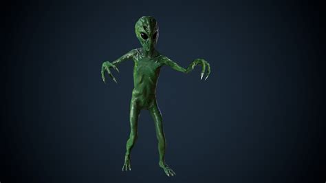 3d Model Alien Low Poly 3d Model Vr Ar Low Poly Cgtrader