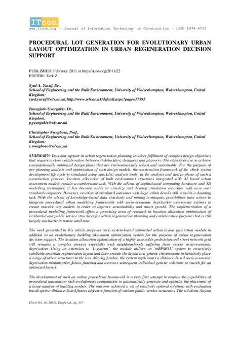 Pdf Procedural Lot Generation For Evolutionary Urban Layout