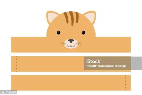 인쇄 가능한 고양이 종이 모자 파티 크라운 은 생일 크리스마스 베이비 샤워를위한 컷 템플릿을 다이 엔터테인먼트를위한 재미있는 액세서리 흰색 배경에 고립 된 종이 크라운을