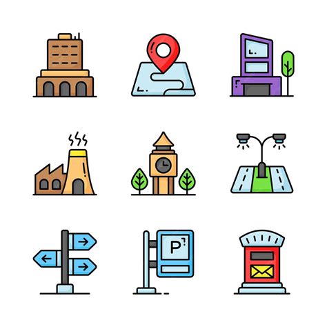Premium Vector Take A Look At This Visually Appealing City Elements Icons Set Ready For