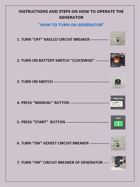 Instructions And Steps On How To Operate The Generator Pdf