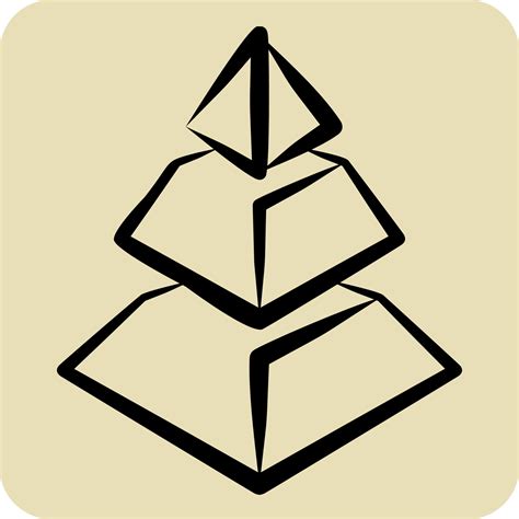 Icon Pyramid Chart Related To 3d Visualization Symbol Hand Drawn Style Simple Design Editable