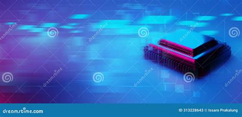 Microchip Brain Neural Of Ai Robot For High Technology Network Quantum Computer Processing