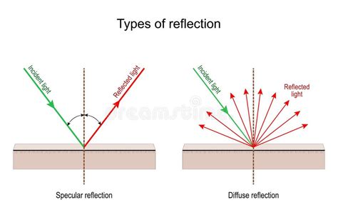 Types Of Reflection Specular And Diffuse Reflection Stock Vector Illustration Of Refraction