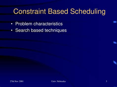 Ppt Constraint Based Scheduling And Optimization From Research To