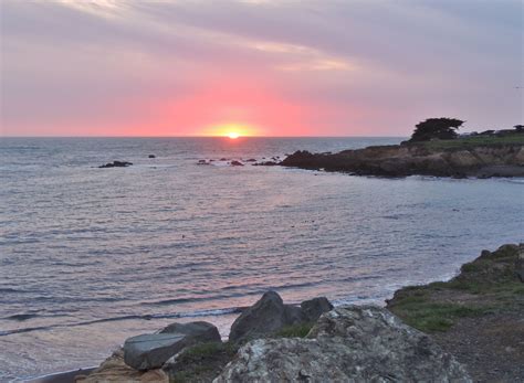 Moonstone Beach Sunset In Northern California