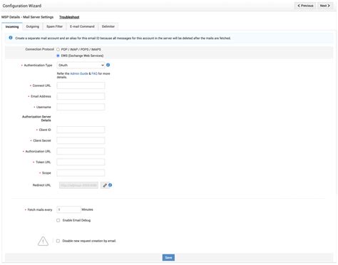 Oauth Authentication For Mail Server Help Desk Admin Guide