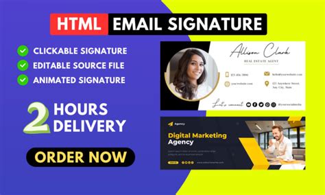 Create Animated Clickable Html Email Signature For Gmail Outlook By Nabidnihal11 Fiverr