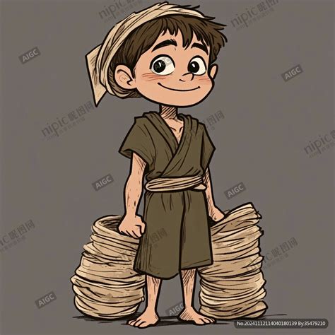 ai创作图古代智慧少年 手绘开心的店小二 古代神童 卡通小书生 古代小男孩 古代货郎 q版黎族男孩 q版佤族男孩 卖面条的小男孩 q版毛南族