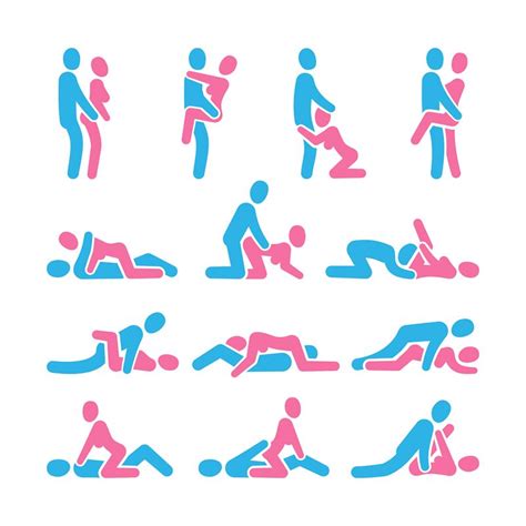 Sexual Position Vector Icons Sex Positioning Between Man And Woman Co By Microvector