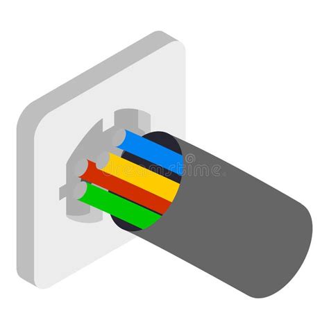 Electric Technology Icon Isometric Vector Multicolored Electric Cabel