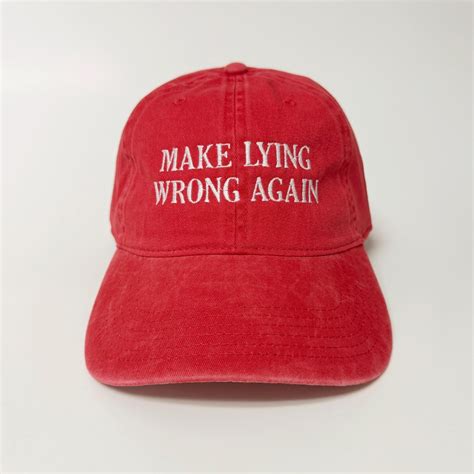 Make Lying Wrong Again Embroidered Washed Cap Maga Hat Patriot Cap