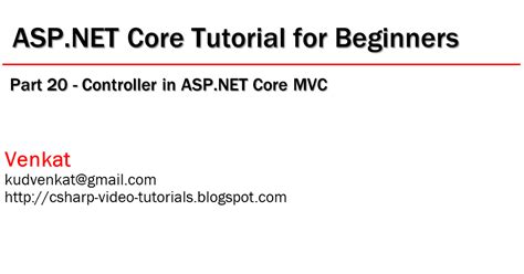 Sql Server Net And C Video Tutorial Controller In Asp Net Core Mvc Slides