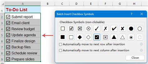 Bulk Insert Check And Cross Symbols In Seconds