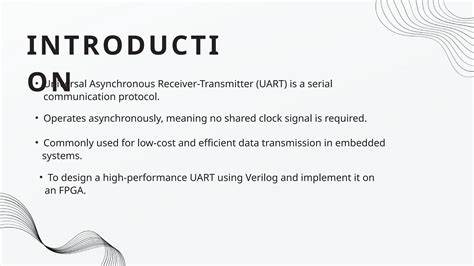 high speed uart transmitter and receiver using fpga pptx