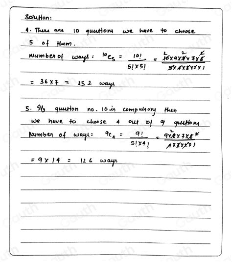 Solved 4 In A 10 Item Mathematics Problem Solving Test How Many Ways Can You Select 5 Proble