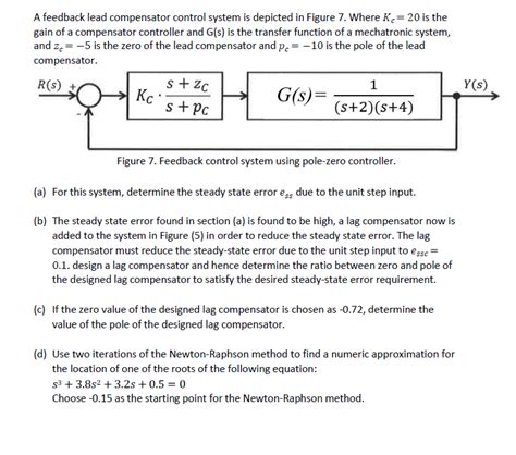 A Feedback Lead Compensator Control System Is